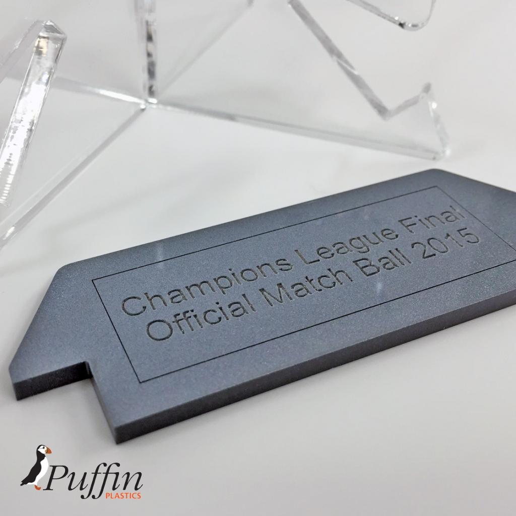 Inscribed Football Display Stand/Rise Plinth | Puffin Plastics