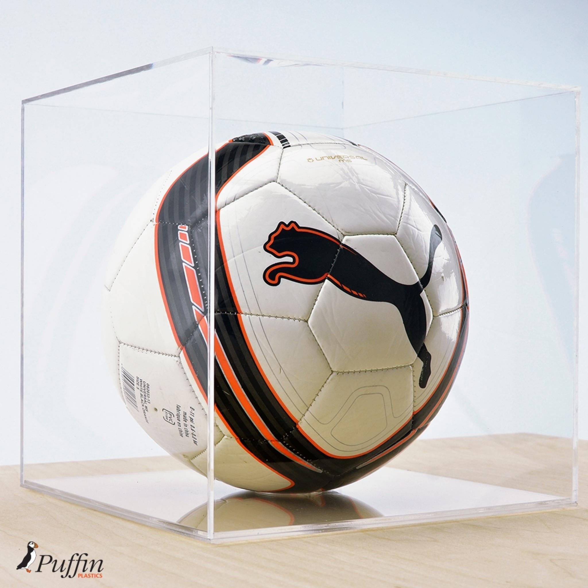 Perspex Acrylic Football Display Case - Clear | Puffin Plastics