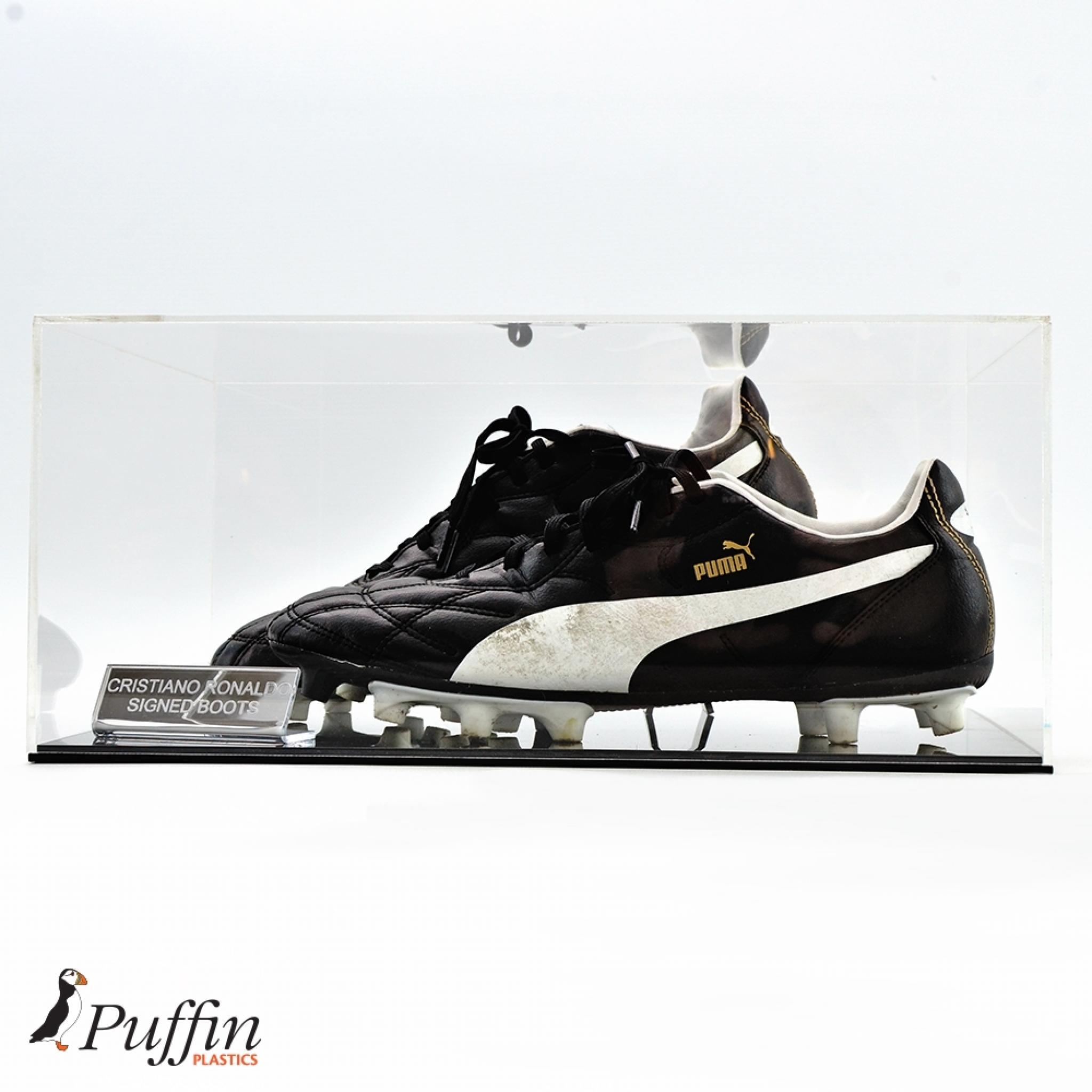 Trainer Display Case - Double | Puffin Plastics