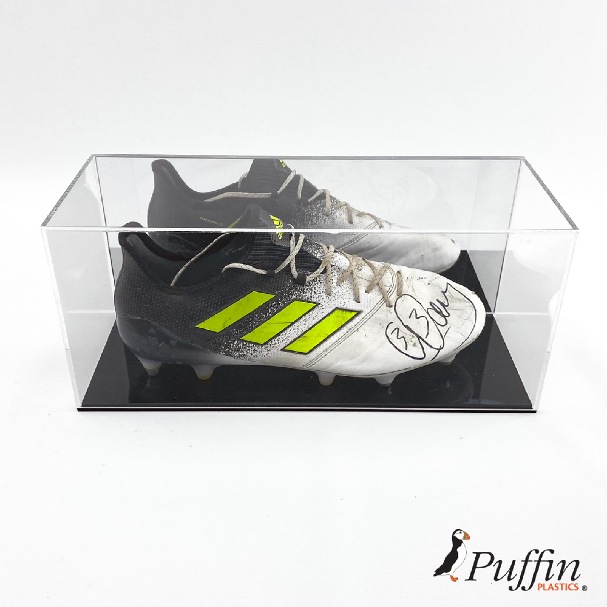 Rugby Boot Display Case - Single - Colour Base | Puffin Plastics