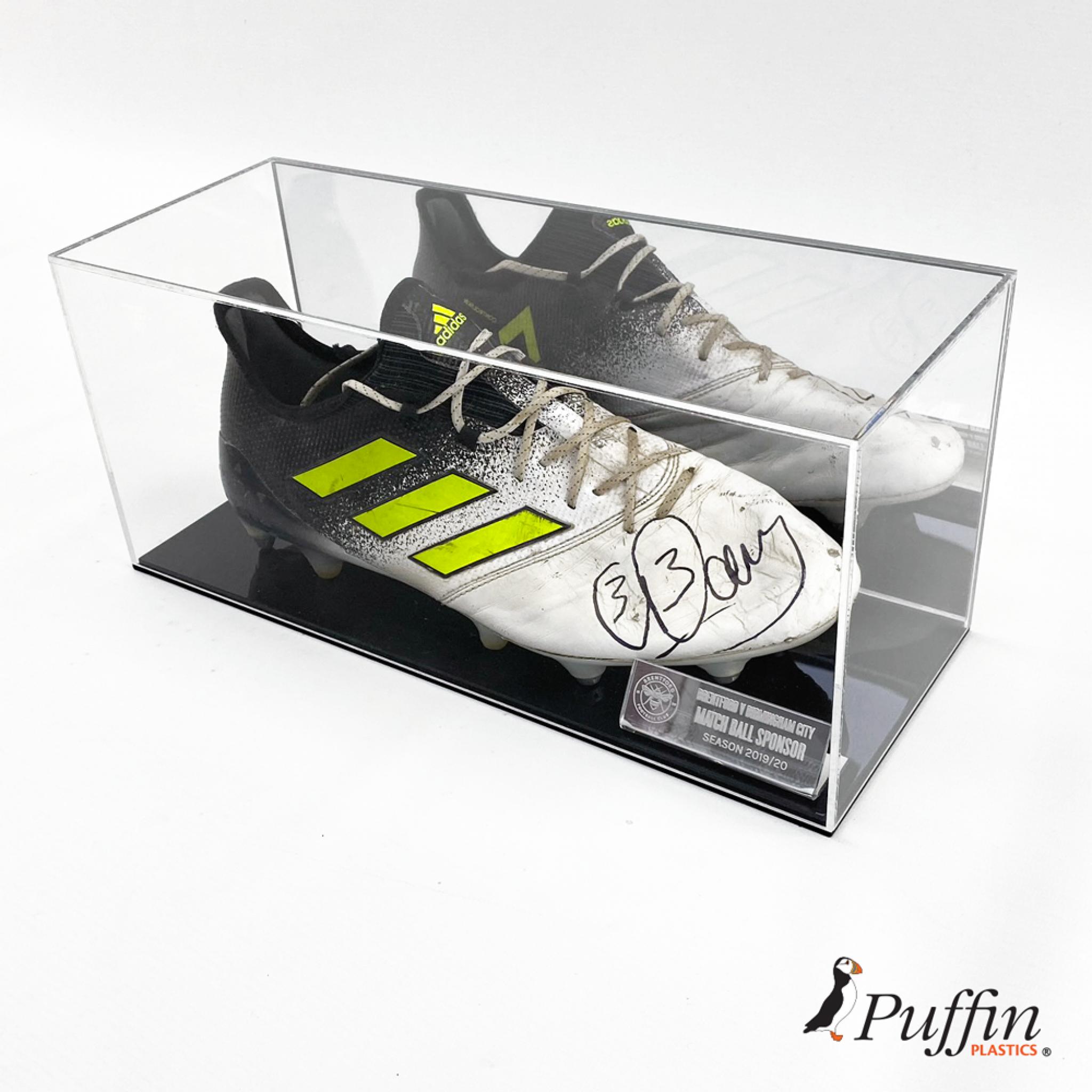 Rugby Boot Display Case - Single - Colour Base | Puffin Plastics