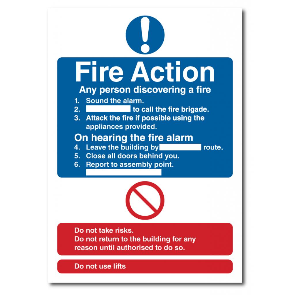 Fire Safety Equipment Signs - Fire Action Notice Sign