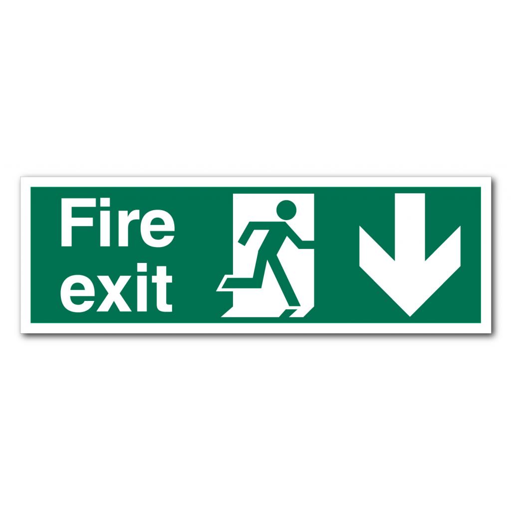 Safety Signs - Safety Condition Signs - Fire Exit (Down) Sign