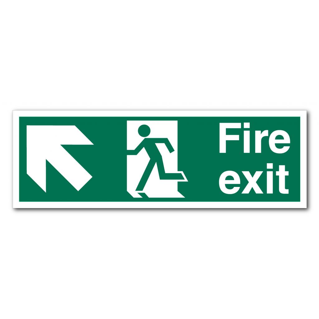 Safety Signs - Safety Condition Signs - Fire Exit Up Left Sign