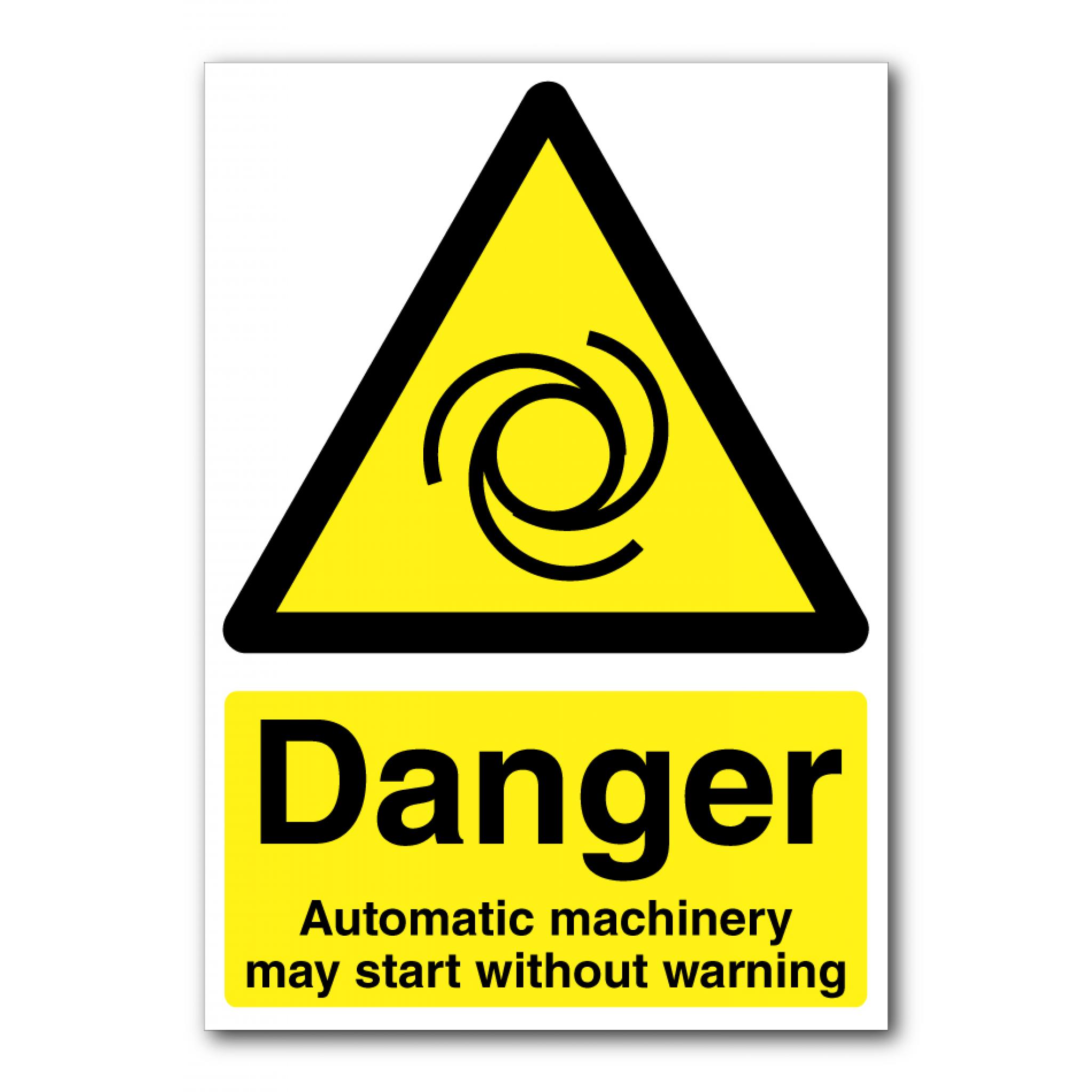 Safety Signs - Automatic Machinery Sign | Puffin Plastics