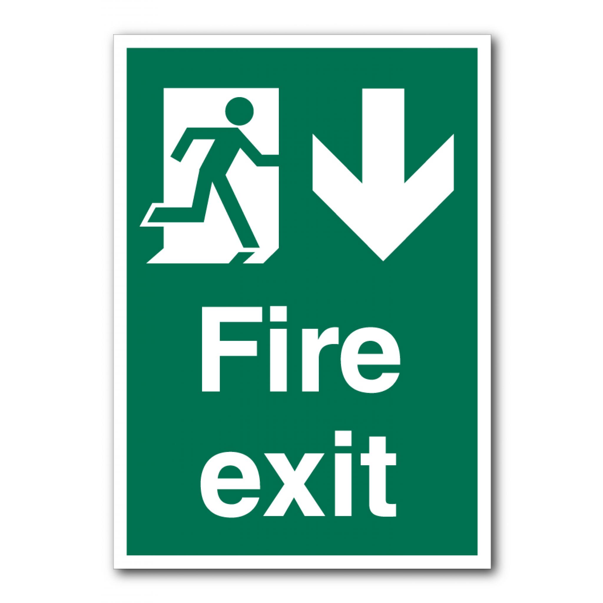 Safety Signs - Safety Condition Signs - Fire Exit (Down) Sign