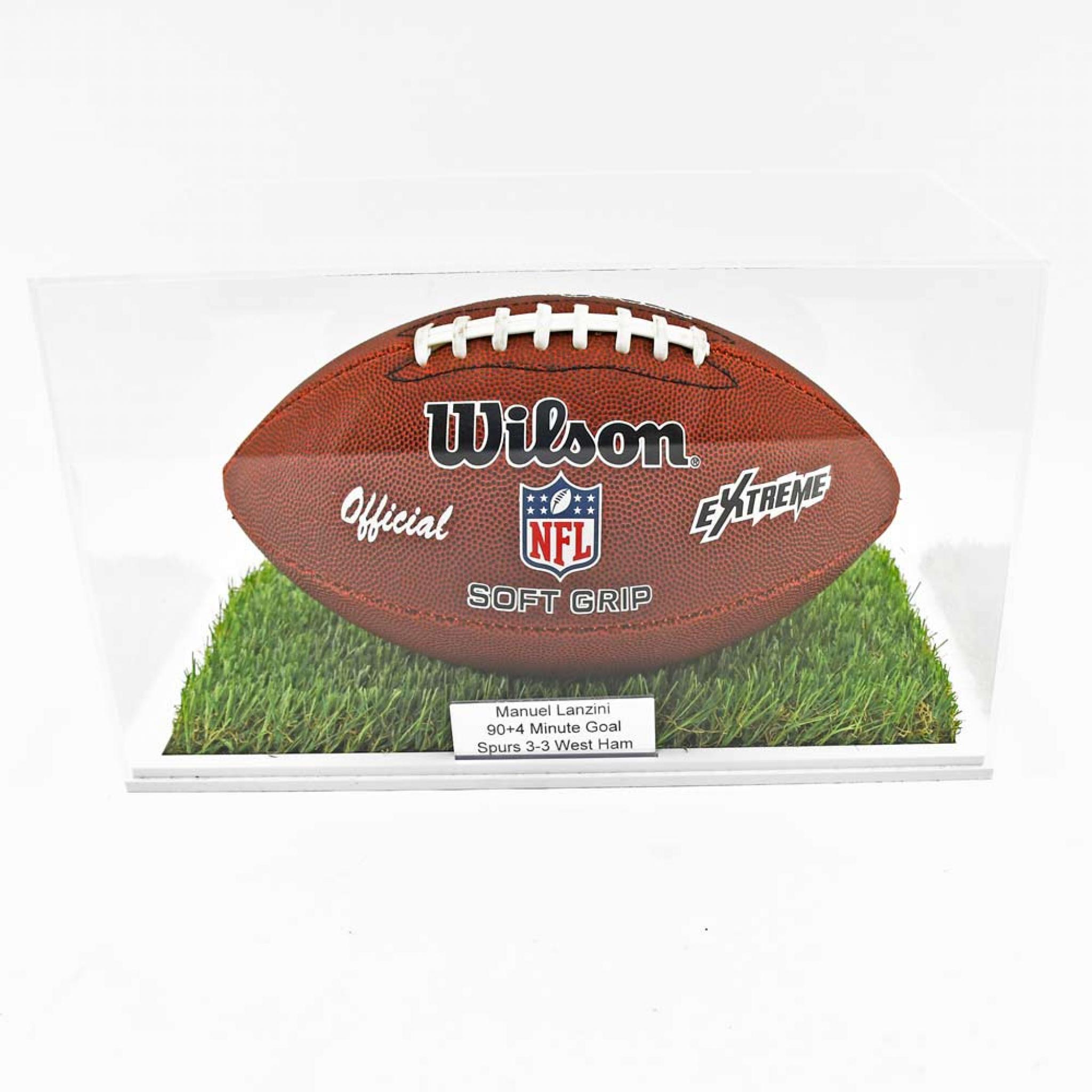American Football Display Case - Grass Effect Base | Puffin Plastics